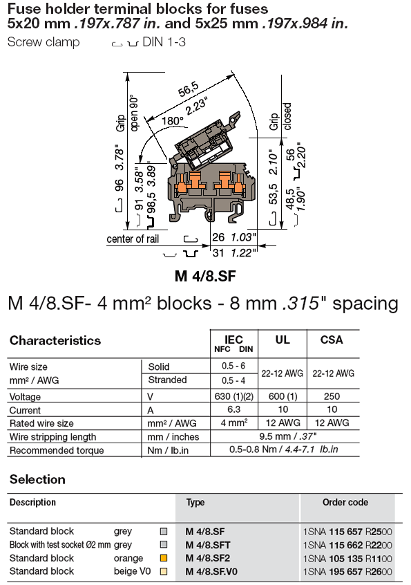 PRODUCT TERMINAL BLOCKS : FUSE HOLDER TERMINAL BLOCKS FOR FUSES 5x20 mm ...