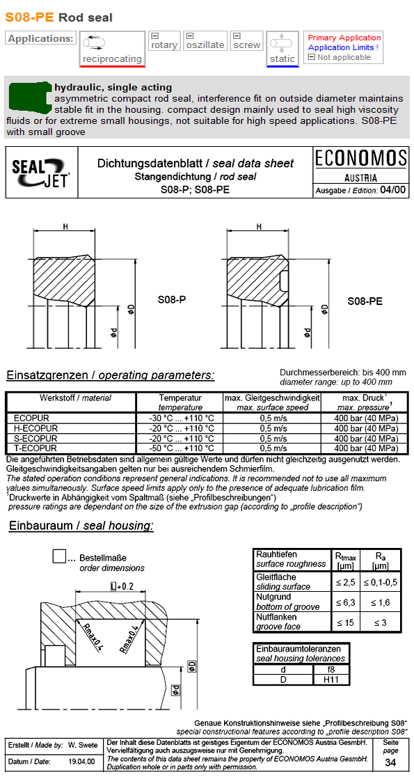 PRODUCT Rod seal S08-PE : บริษัท เอสเคเอฟ-อีโคโนโมส ซีลลิ่ง โซลูชั่นส์ ...