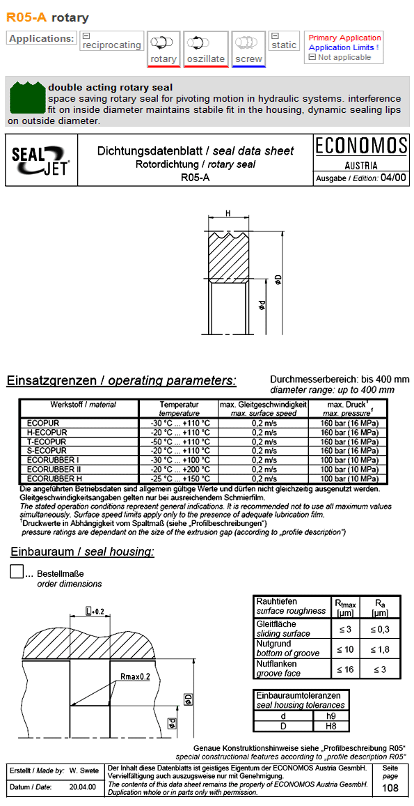 PRODUCT Rotary seal R05-A : บริษัท เอสเคเอฟ-อีโคโนโมส ซีลลิ่ง โซลูชั่น ...