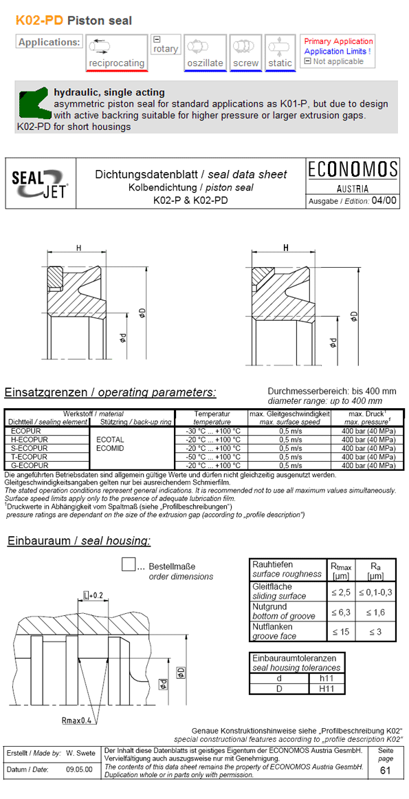 PRODUCT Piston seal K02-PD : บริษัท เอสเคเอฟ-อีโคโนโมส ซีลลิ่ง โซลูชั่น ...