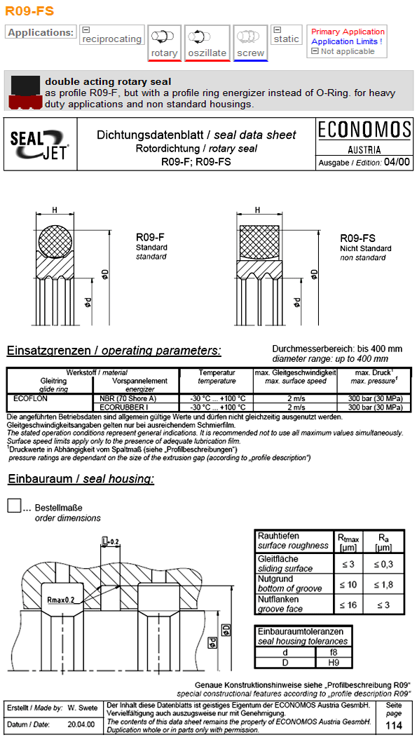 PRODUCT Rotary seal R09-FS : บริษัท เอสเคเอฟ-อีโคโนโมส ซีลลิ่ง โซลูชั่น ...