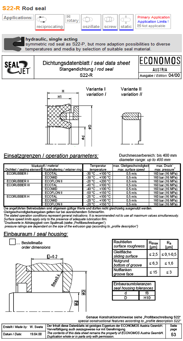 PRODUCT Rod seal S22-R : บริษัท เอสเคเอฟ-อีโคโนโมส ซีลลิ่ง โซลูชั่นส์ ...
