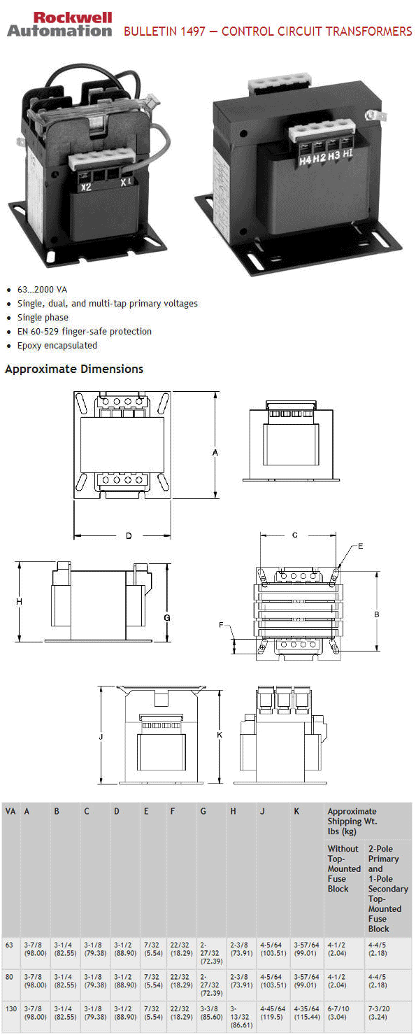 PRODUCT Control Circuit Transformers : บริษัท ร็อกเวล ออโตเมชั่น จำกัด ...