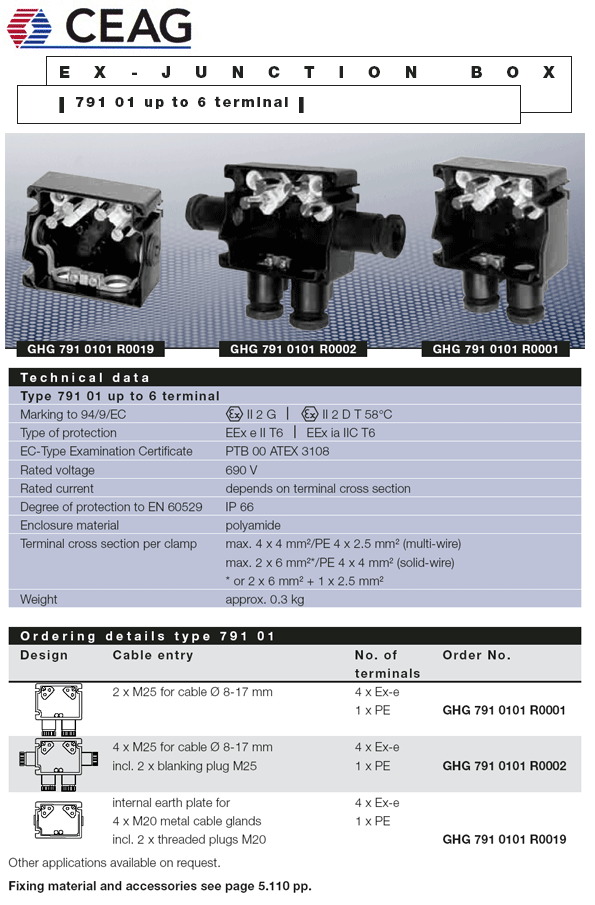 PRODUCT EX - JUNCTION BOX : 791 01 UP TO 6 TERMINAL : บริษัท รอยัลเทค ...