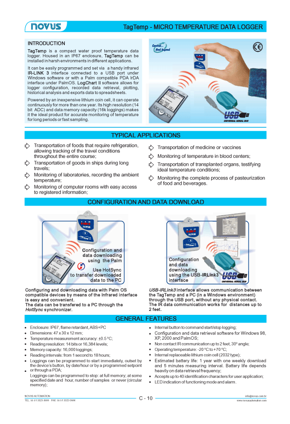 PRODUCT TagTemp - MICRO TEMPERATURE DATA LOGGER : บริษัท แอมพ์ทรอน อิน ...