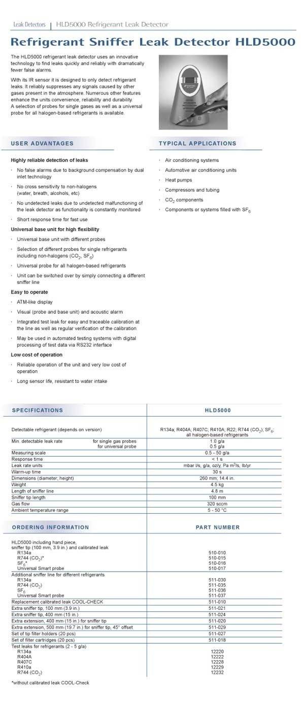 PRODUCT HLD5000 Refrigerant Leak Detector : บริษัท เอส วาย เทค คอปอร ...