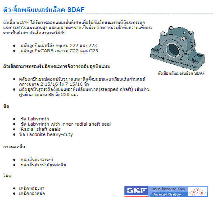 PRODUCT B-ตัวเสื้อพลัมเมอร์บล็อค SDAF Plummer Block Housings SDAF ...