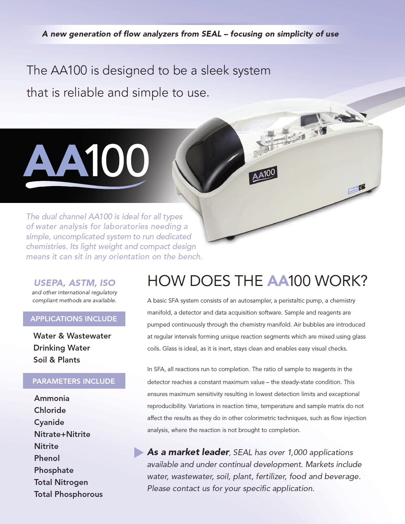 PRODUCT AutoAnalyzer AA100 : บริษัท ไทยยูนีค จำกัด | Thai Unique Co., Ltd