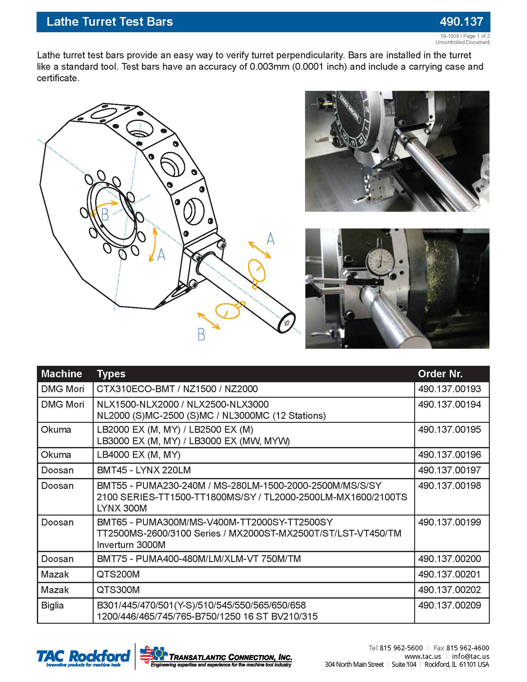 PRODUCT LATHE TURRET TEST BARS : บริษัท เมคคาทรอนิกส์ แมชชีน ทูลส์ ...