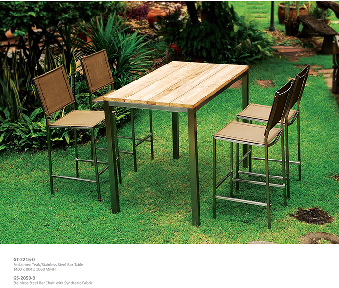 PRODUCT GE-2041-1-OT Reclaimed Teak/Stainless Steel End Table : บริษัท ...