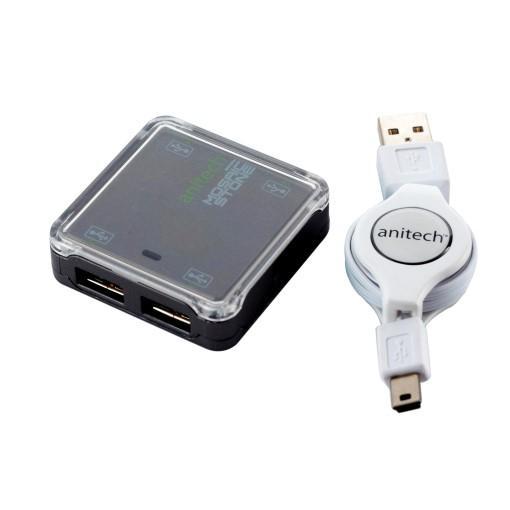 PRODUCT Anitech High-speed USB 2.0 Hub 4 ports B319 -Black : Zeer ...